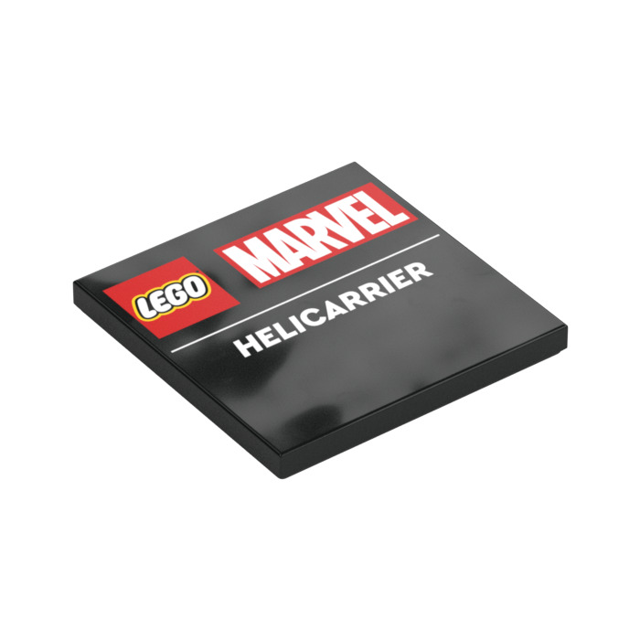 LEGO Tile 4 x 4 with 'LEGO MARVEL HELICARRIER' (1751 / 108756) | Brick Owl