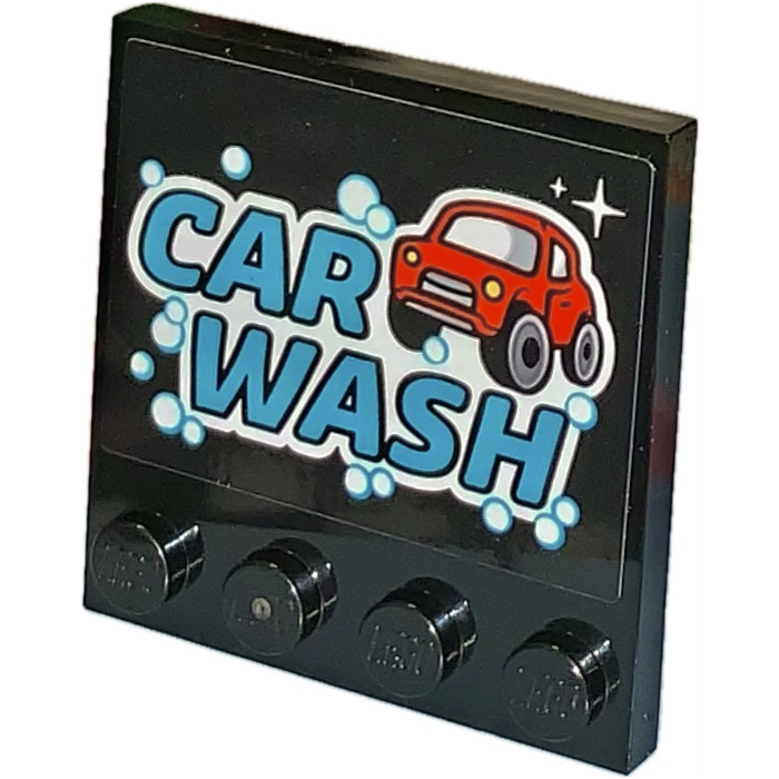 LEGO Tile 4 x 4 with Studs on Edge with Car Wash Sticker (6179) | Brick ...