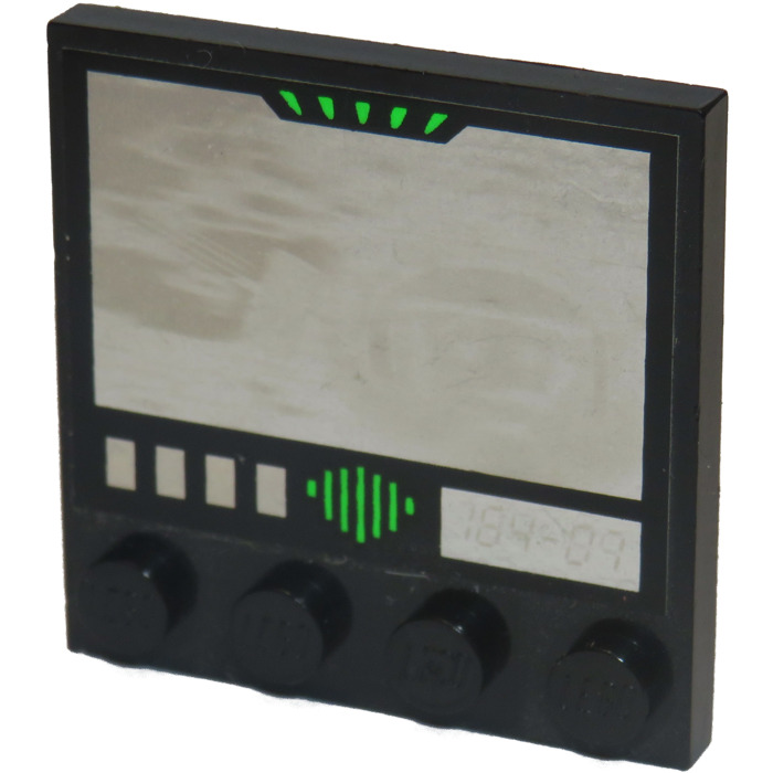 LEGO Black Tile 4 x 4 with Studs on Edge with Display Hologram Sticker ...