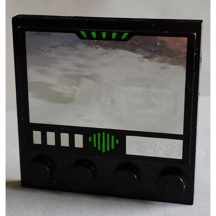 LEGO Black Tile 4 x 4 with Studs on Edge with Display Hologram Sticker ...
