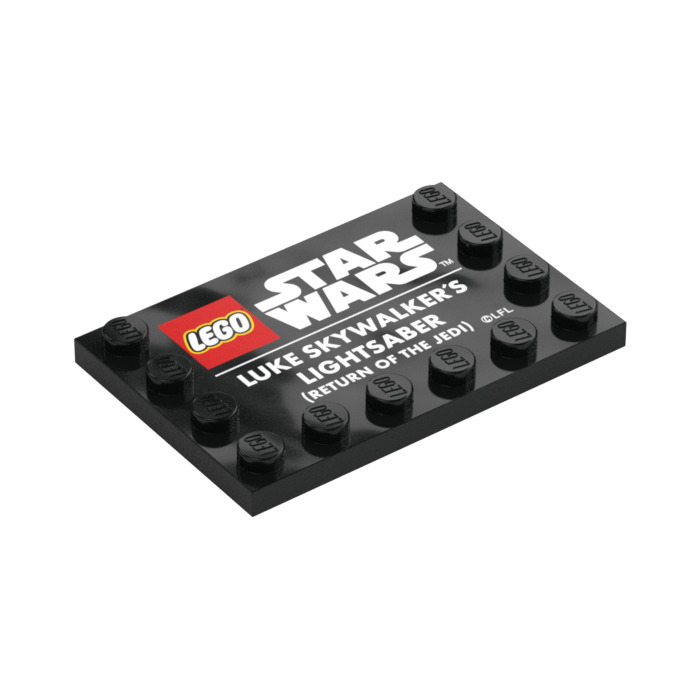 LEGO Black Tile 4 x 6 with Studs on 3 Edges with ‘LEGO STAR WARS‘ and ...
