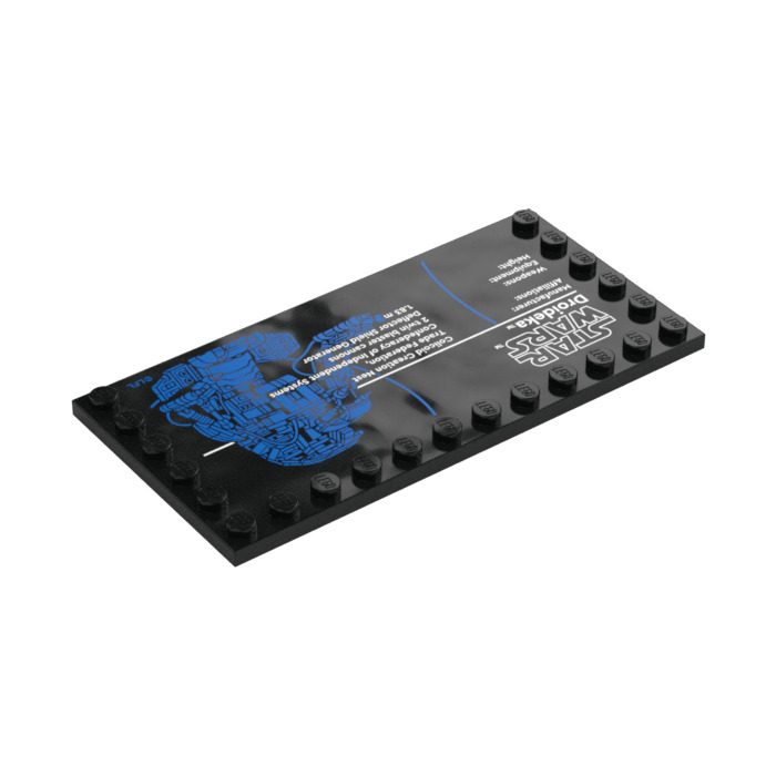 LEGO Black Tile 6 x 12 with Studs on 3 Edges with Droideka Information ...