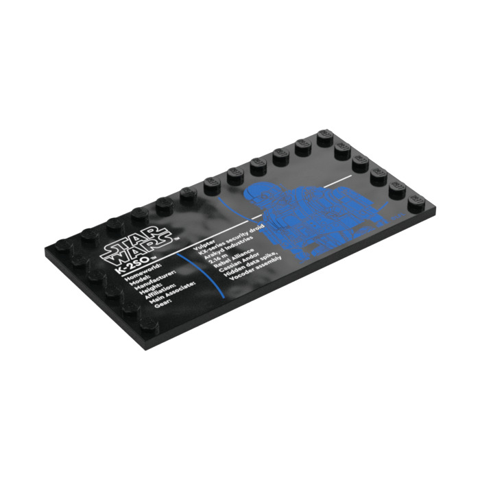 LEGO Tile 6 x 12 with Studs on 3 Edges with 'STAR WARS K-2SO ...