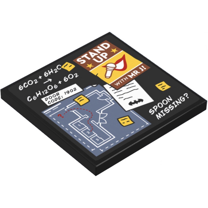 LEGO Tile 6 x 6 with Floor Plan, Notes and Posters on Board Sticker ...