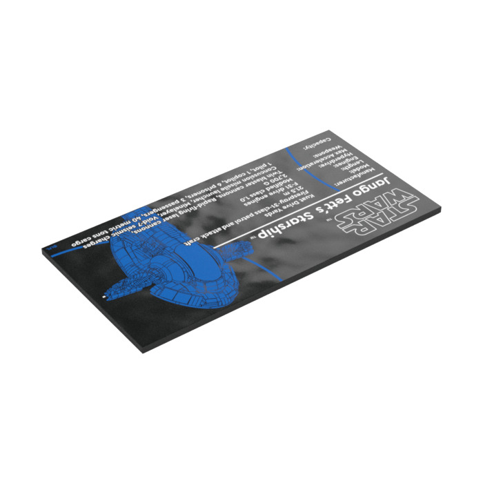 LEGO Black Tile 8 x 16 with ‘STAR WARS’ and ‘Jango Fett’s Starship ...