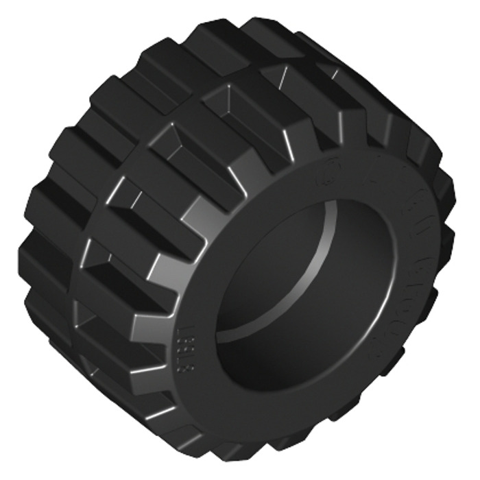 LEGO Black Tire Ø21 x 12 - Offset Tread Small Wide with Band Around ...