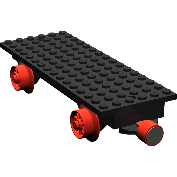 LEGO Black Train Base 6 x 16 Type 1 with Wheels and Magnets | Brick Owl ...