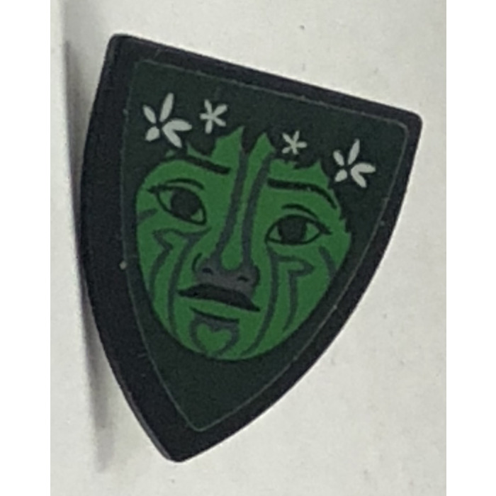 LEGO Black Triangular Shield (Short) with Te Fiti (Green) Sticker (3846 ...