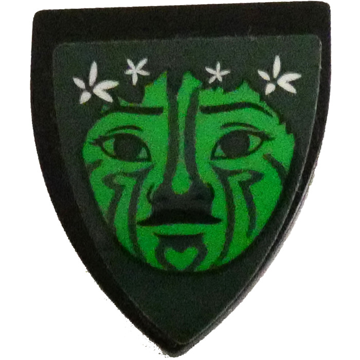 LEGO Black Triangular Shield (Short) with Te Fiti (Green) Sticker (3846 ...