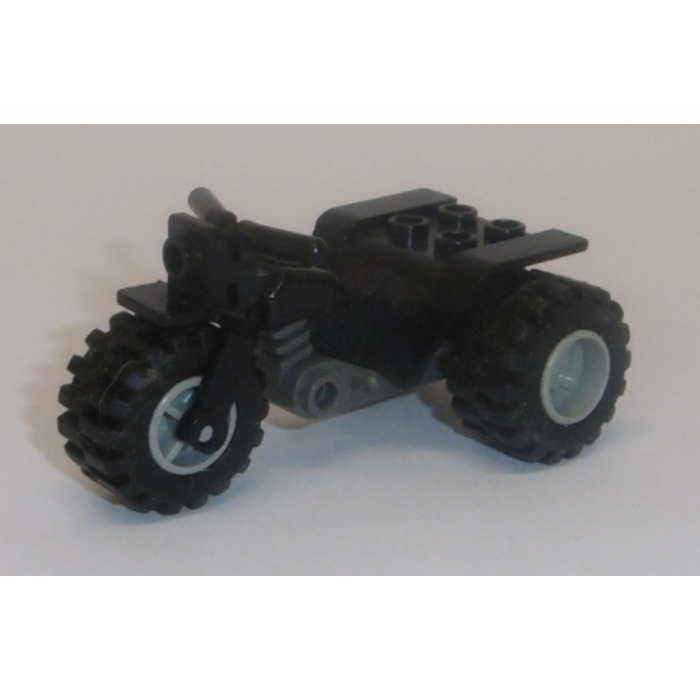 LEGO Black Tricycle with Dark Gray Chassis and Light Gray Wheels ...