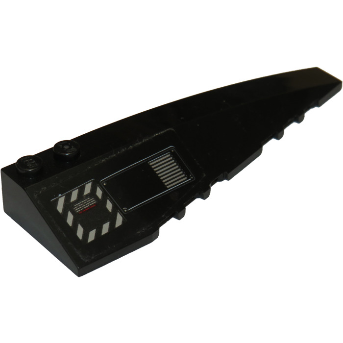 LEGO Black Wedge 10 x 3 x 1 Double Rounded Right with Silver Vents ...