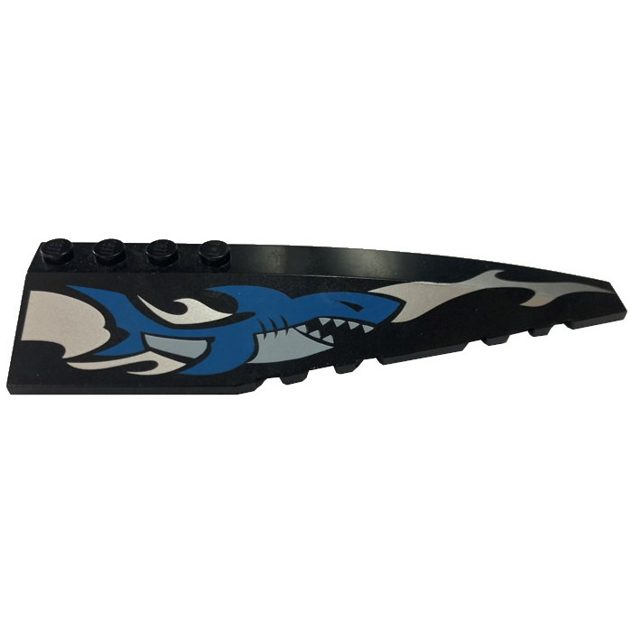 LEGO Black Wedge 12 x 3 x 1 Double Rounded Right with Shark (42060 / ...