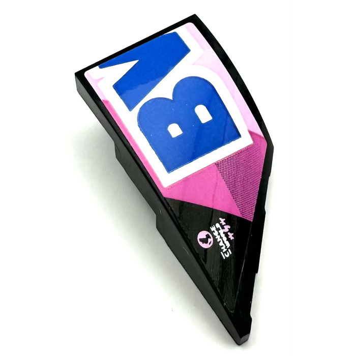 LEGO Black Wedge 2 x 4 Curved Left with BWT and CHANGE WORLD Sticker ...