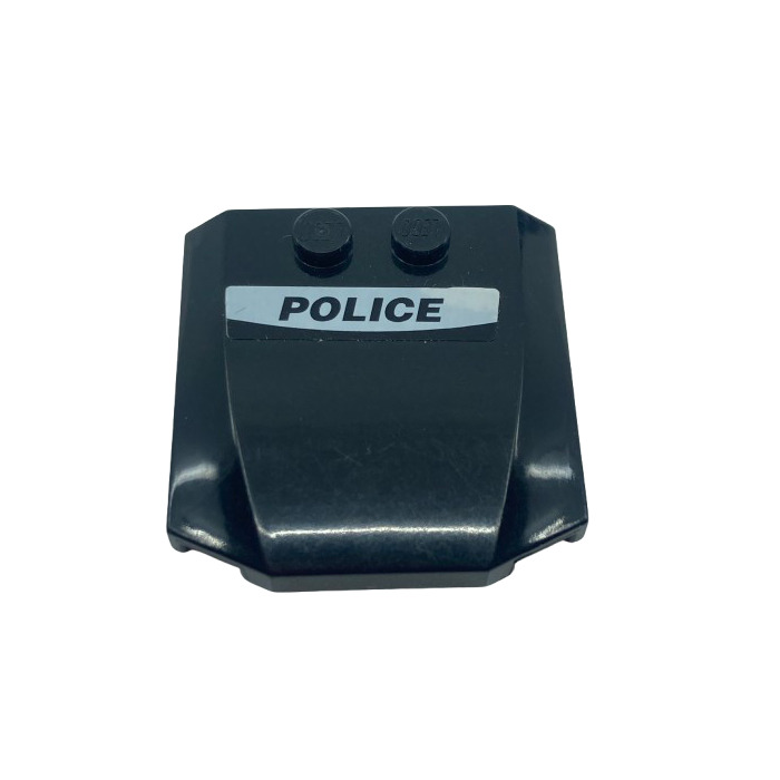 LEGO Wedge 4 x 4 Curved with Black POLICE on White Background Sticker ...