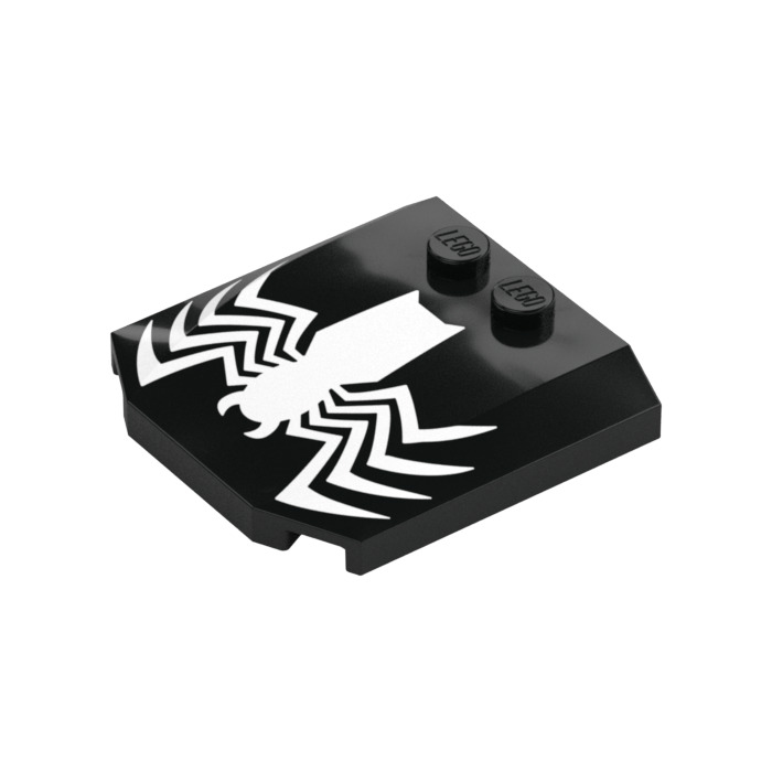LEGO Black Wedge 4 x 4 Curved with White Venom Symbol (45677) | Brick ...