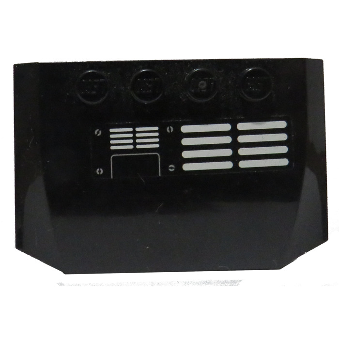 LEGO Black Wedge 4 x 6 Curved with Grille and Screws Sticker (52031 ...