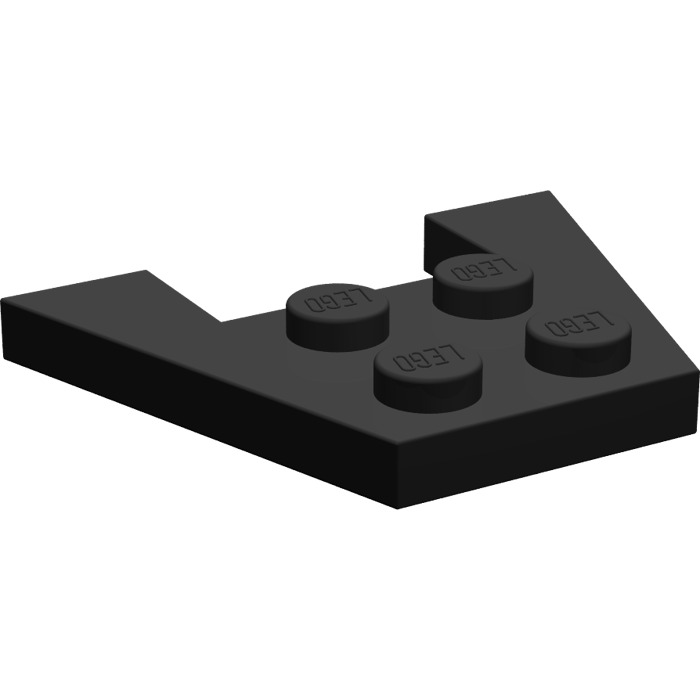 LEGO Black Wedge Plate 3 x 4 without Stud Notches (4859) | Brick Owl ...