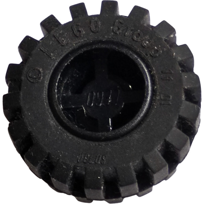LEGO Black Wheel Rim Wide Ø11 x 12 with Notched Hole with Tire 21mm D ...