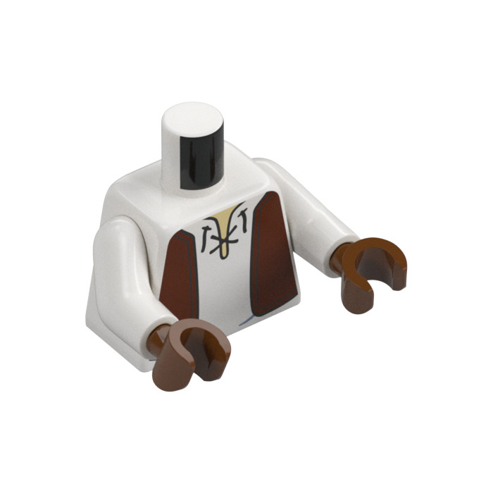 LEGO Blacksmith with White Shirt and Brown Vest Minifig Torso (973 / ...