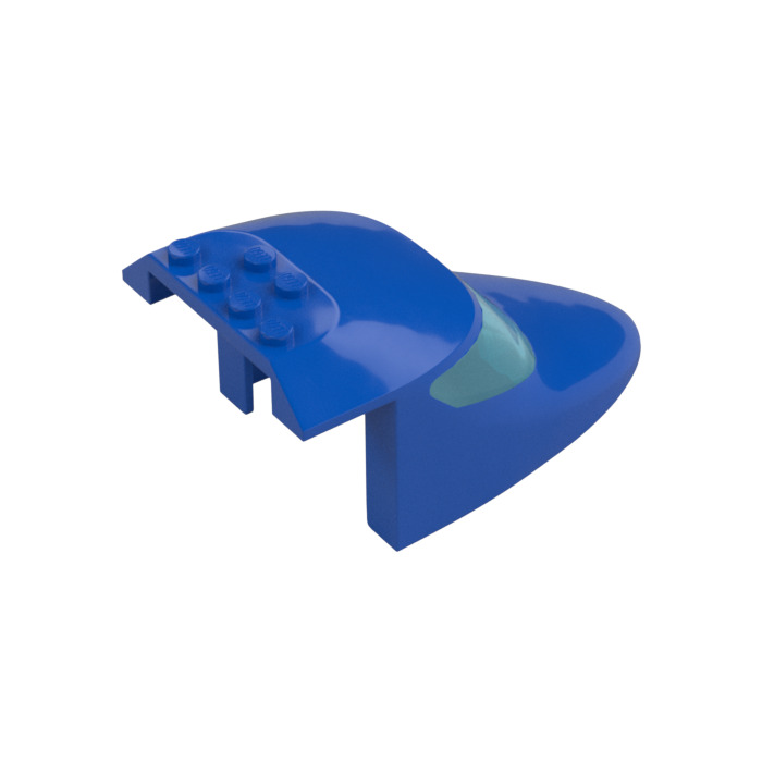 LEGO Airplane Cockpit 6 x 10 x 4 with Transparent Blue Glass (69953 ...