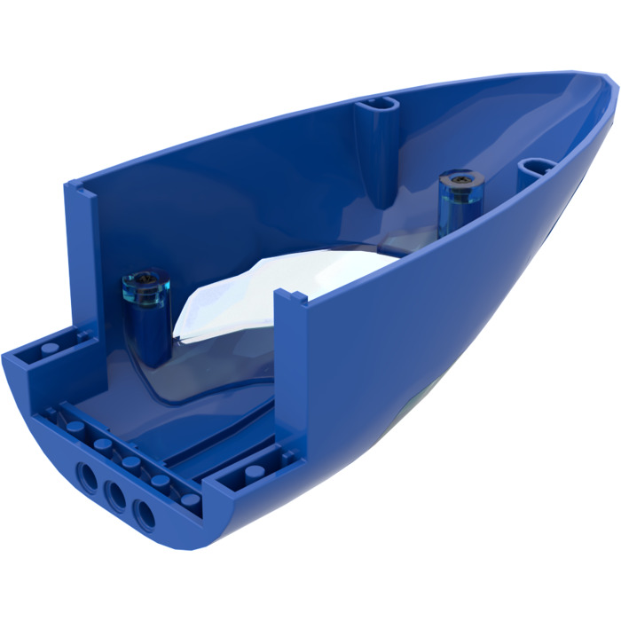 LEGO Blue Airplane Cockpit 8 x 16 x 5 with Transparent Light Blue Glass ...