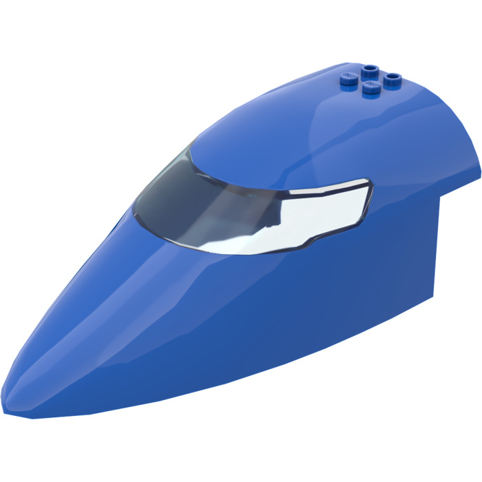 LEGO Blue Airplane Cockpit 8 x 16 x 5 with Transparent Light Blue Glass ...