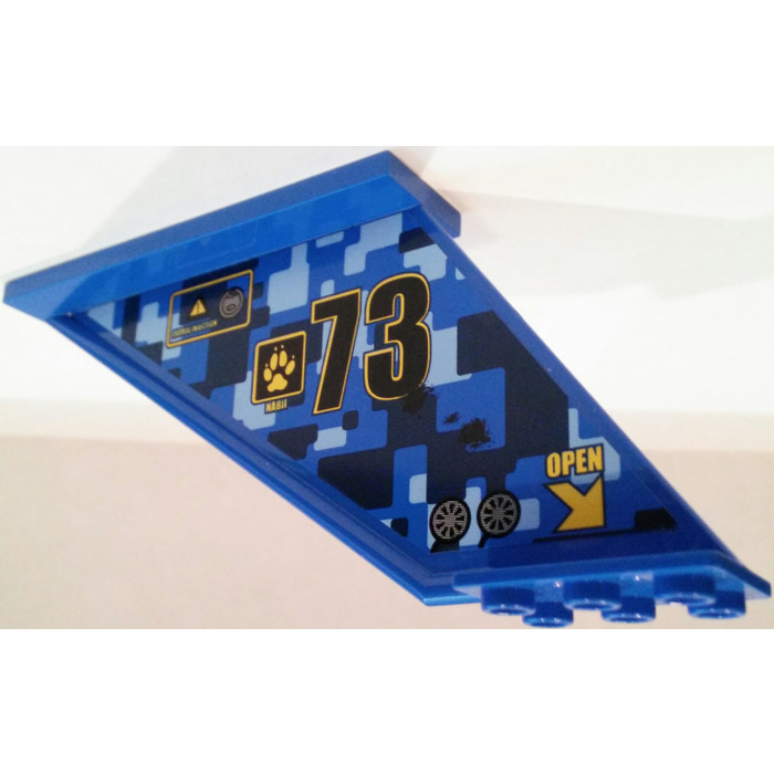 LEGO Blue Airplane Tail 2 x 5 x 12 with Rudder with 73, Camo Pattern ...