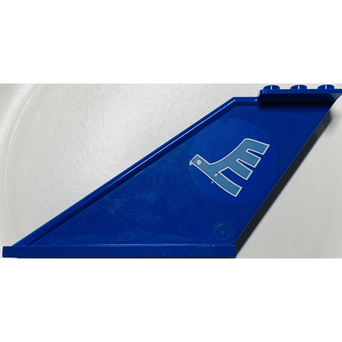 LEGO Blue Airplane Tail 2 x 5 x 12 with Rudder with Blue airline logo ...