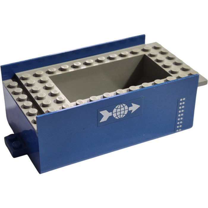 LEGO Boat Section Middle 6 x 12 x 3 & 1/3 with Cargo Hold and Gray Deck ...