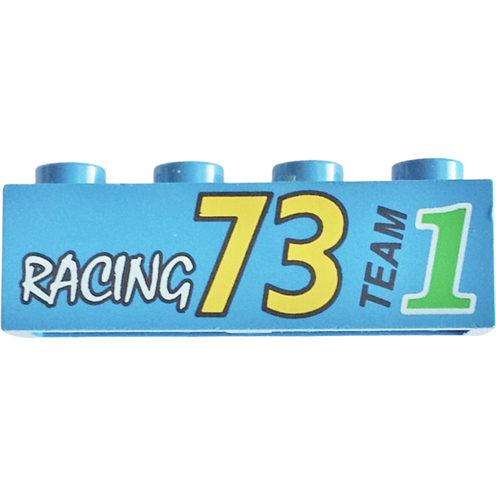 LEGO Brick 1 x 4 with 'Racing 73 Team 1' (3010 / 83010) | Brick Owl