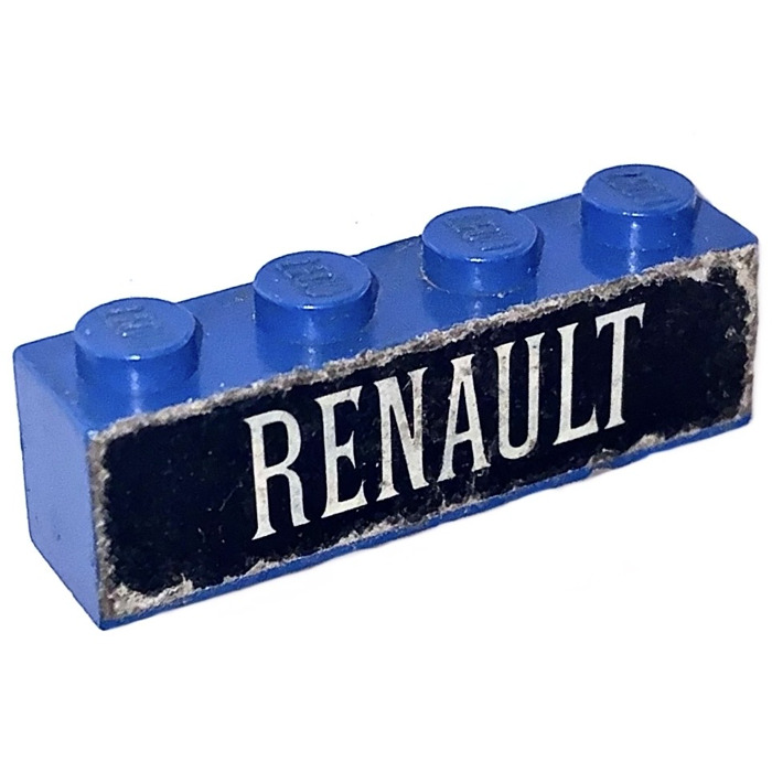 LEGO Blue Brick 1 x 4 with 'RENAULT' Sticker (3010 / 6146) | Brick Owl ...