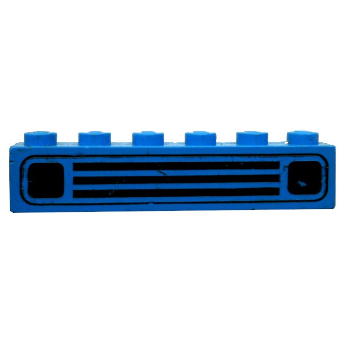 LEGO Blue Brick 1 x 6 with Car Grille (Embossed) (3009) | Brick Owl ...