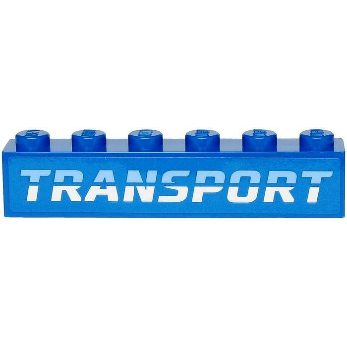 LEGO Blue Brick 1 x 6 with Transport Sticker (3009) | Brick Owl - LEGO ...