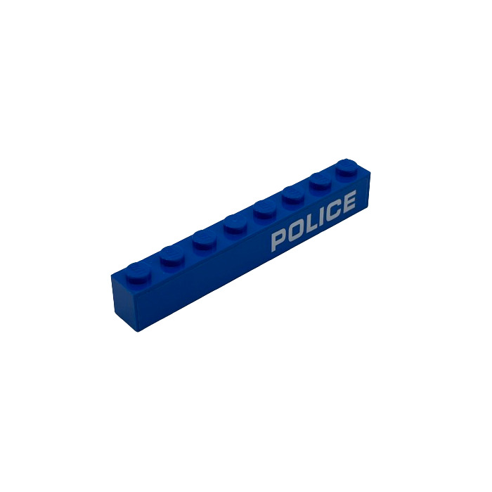 LEGO Blue Brick 1 x 8 with ‘POLICE’ (Left) Sticker (3008) | Brick Owl ...