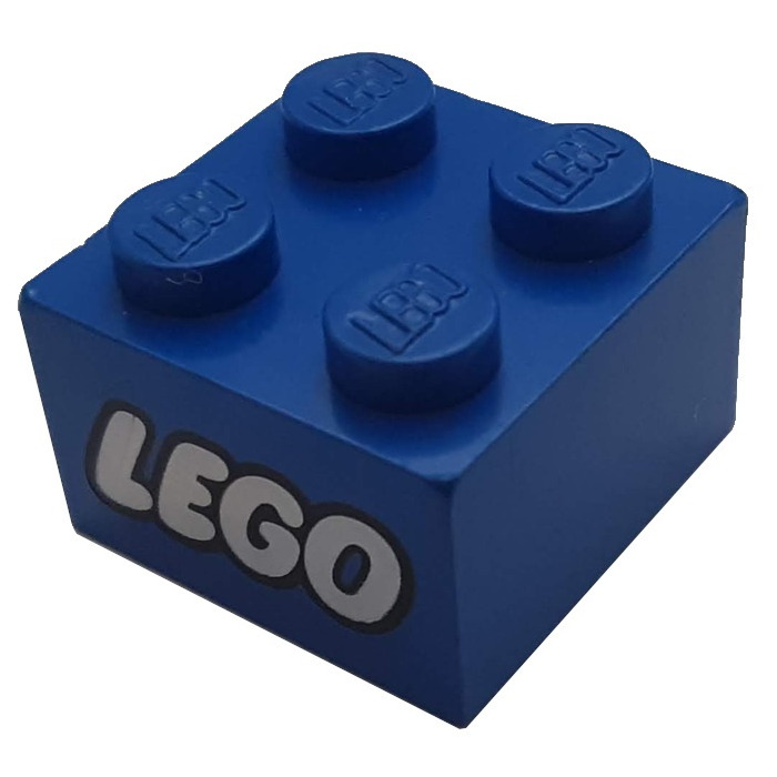 LEGO Blue Brick 2 x 2 with Lego Logo with Closed 'O' (3003) | Brick Owl ...