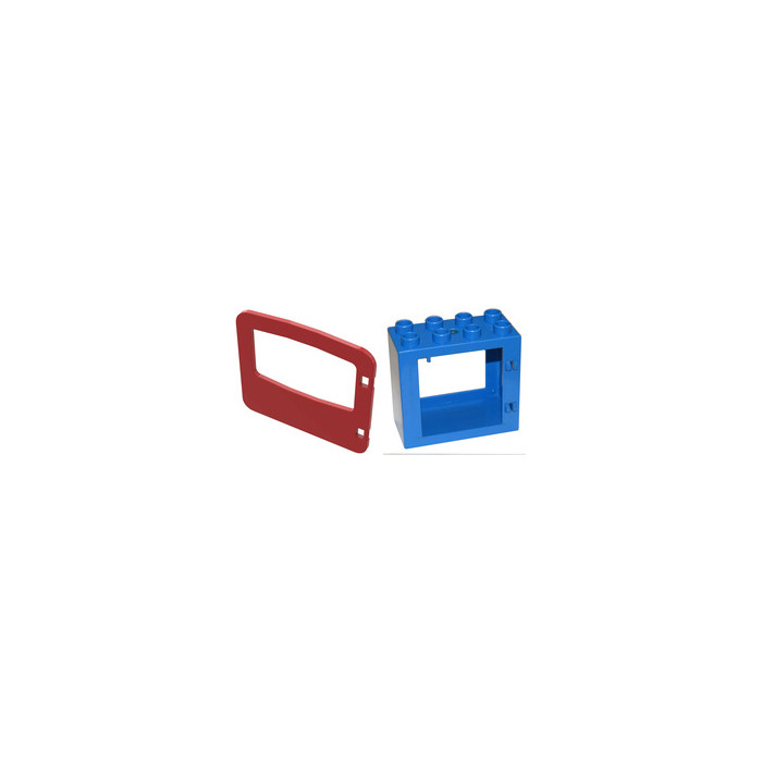 LEGO Blue Duplo Door Frame 2 x 4 x 3 Old with Red Door | Brick Owl ...