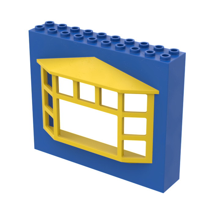 LEGO Blue Fabuland Panel 2 x 10 x 7 with Yellow Bay Window | Brick Owl