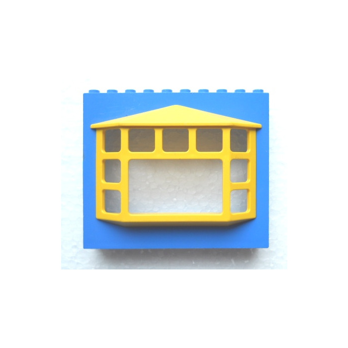 LEGO Blue Fabuland Panel 2 x 10 x 7 with Yellow Bay Window | Brick Owl