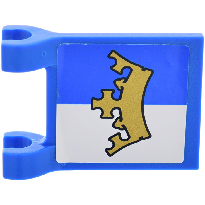 LEGO Flag 2 x 2 with Gold Crown on Blue and White Background Pattern ...