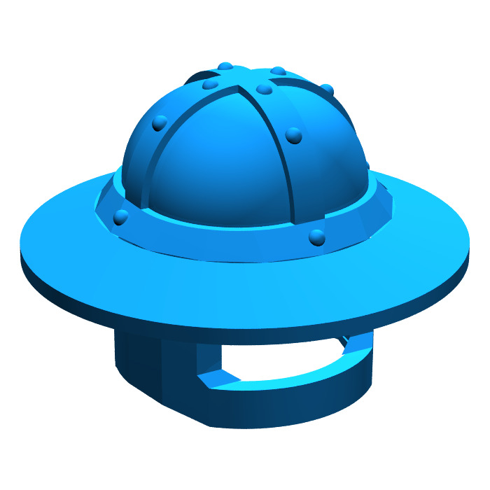 LEGO Blue Helmet with Chin Guard and Broad Brim (15583 / 30273) | Brick ...