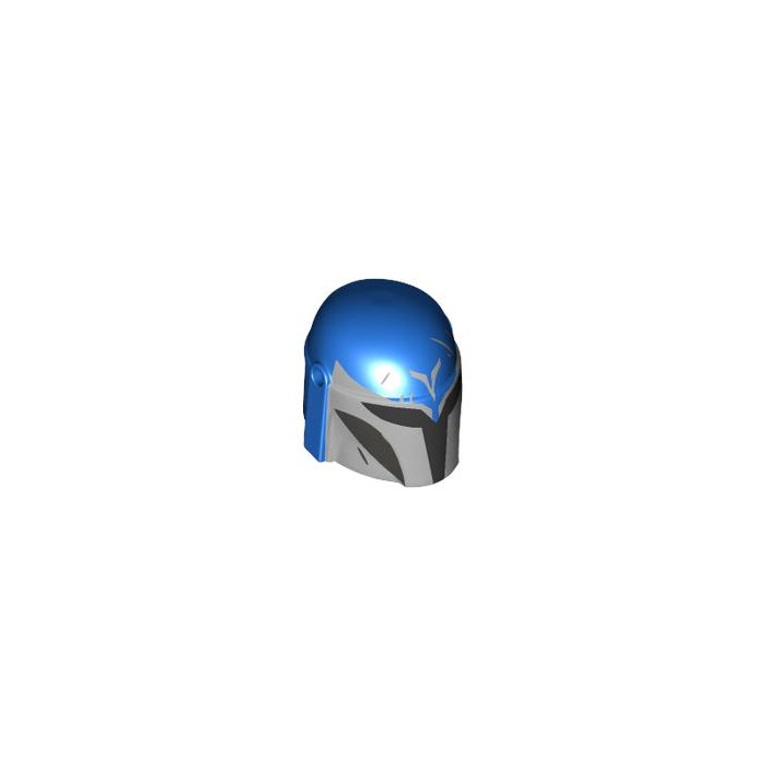 LEGO Blue Helmet with Sides Holes with Grey and Black Decoration (3807 ...