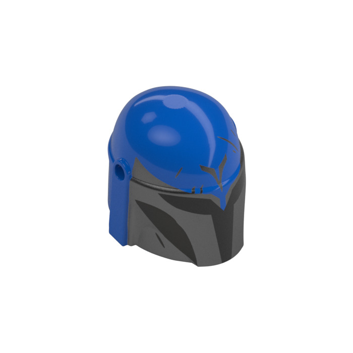 LEGO Blue Helmet with Sides Holes with Grey and Black Decoration (3807 ...