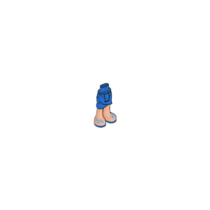 LEGO Blue Minidoll Hip with Wraparound Skirt with blue feet marks ...