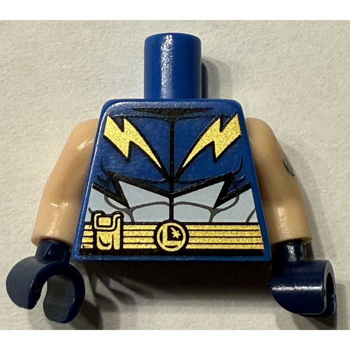 LEGO Blue Minifig Torso with Lightning Lad Decoration (973) | Brick Owl ...