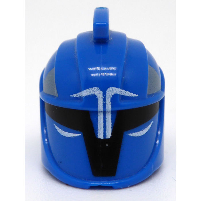 LEGO Blue Senate Commando Helmet with Black Markings and Angled White ...