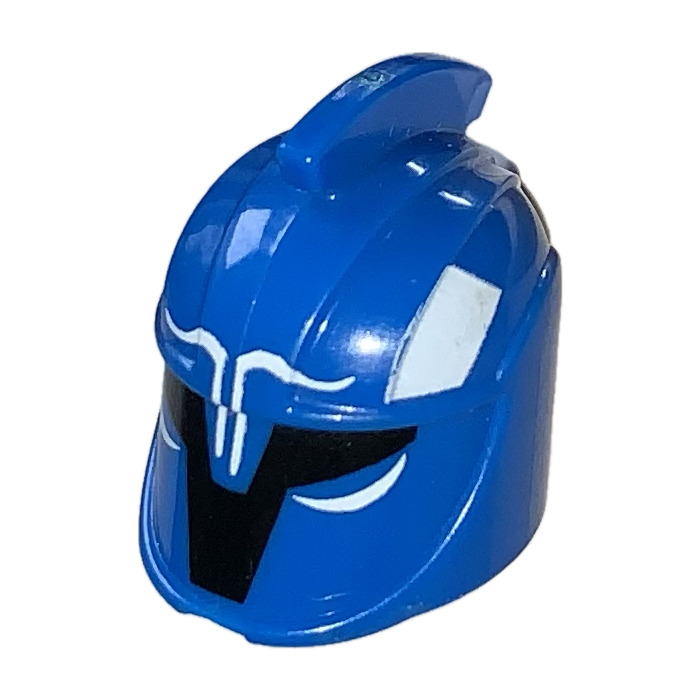 LEGO Blue Senate Commando Helmet with Black Markings and Curved White ...