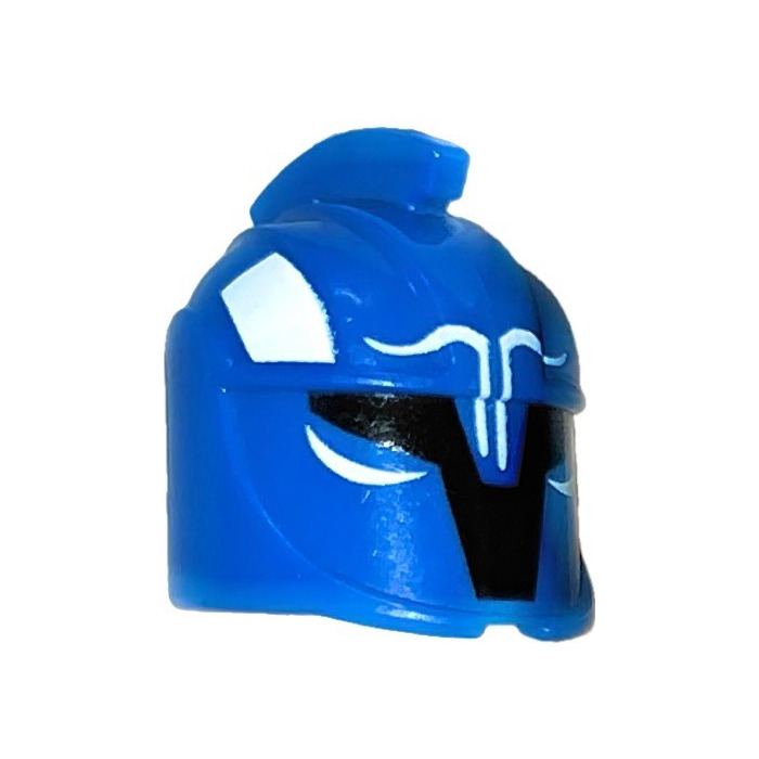 LEGO Blue Senate Commando Helmet with Black Markings and Curved White ...