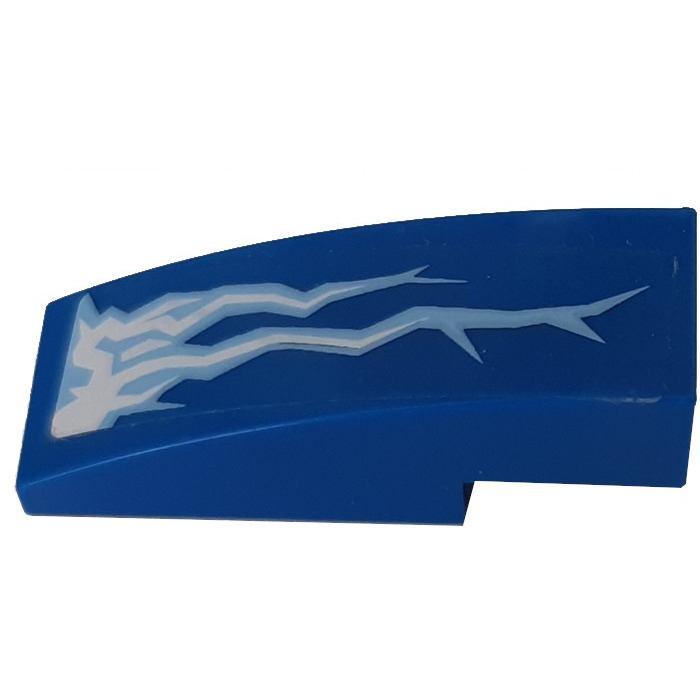 LEGO Blue Slope 1 x 3 Curved with Lightning Flashes (Right) Sticker ...