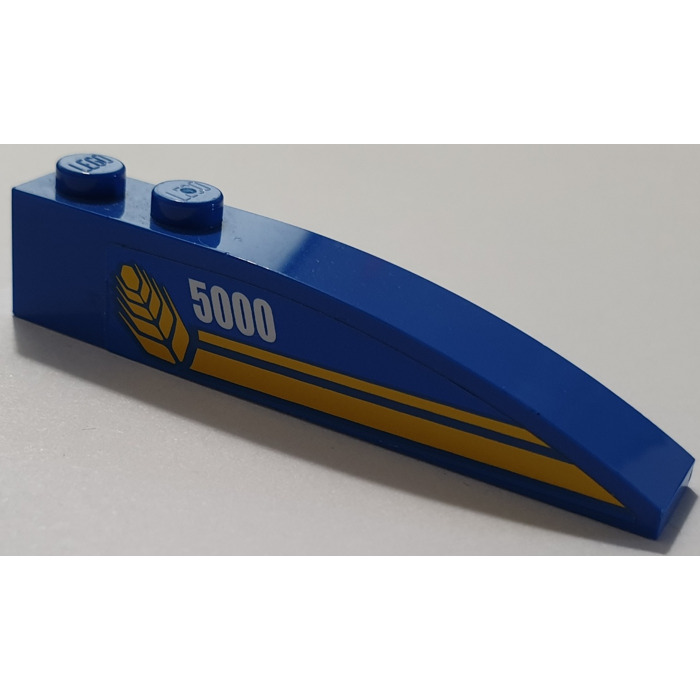 LEGO Blue Slope 1 x 6 Curved with Studs with '5000' and Wheat Right ...