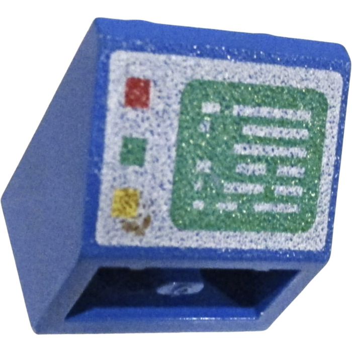 LEGO Blue Slope 2 x 2 (45°) Inverted with Computer Screen with Flat ...
